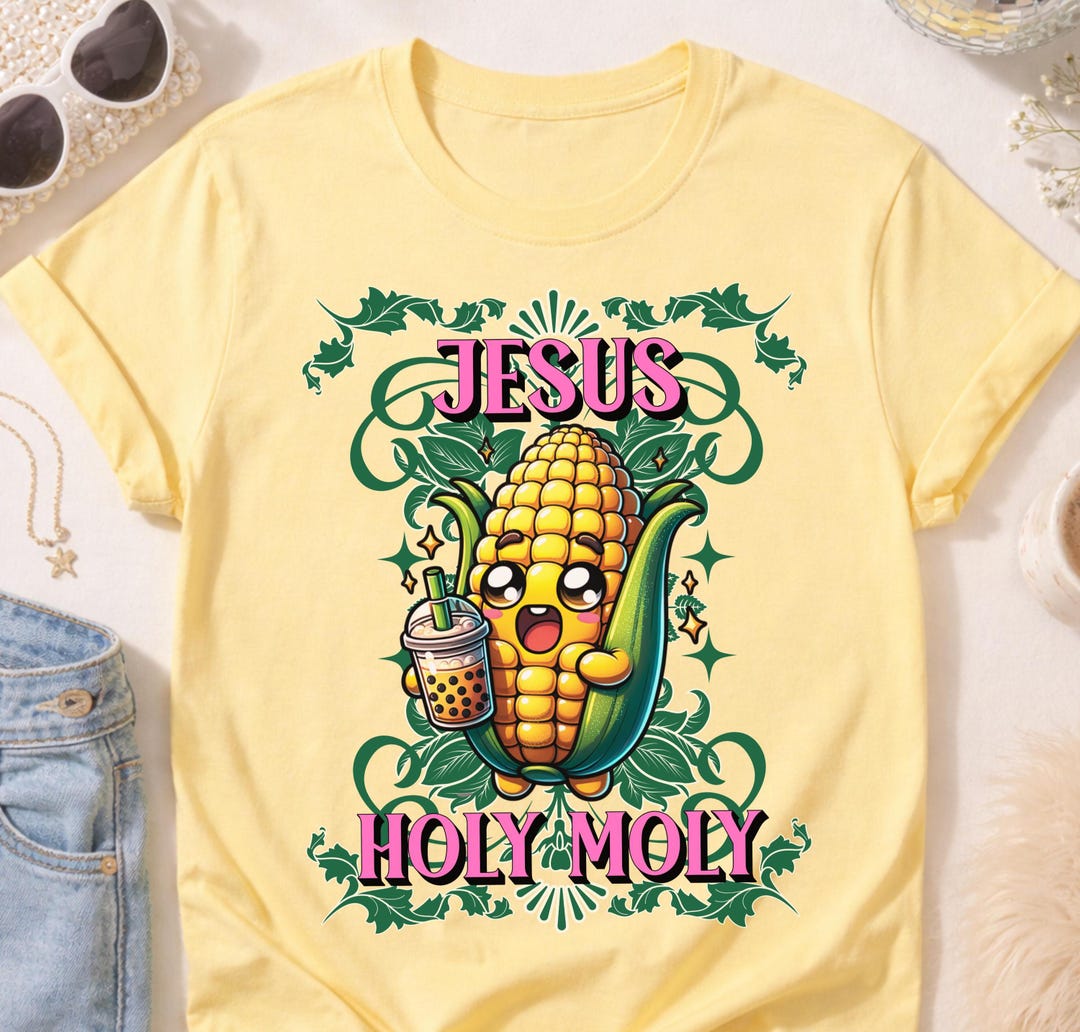 Jesus Holy Moly Corn PNG | Funny Kawaii Corn With Boba | Cute Food ...