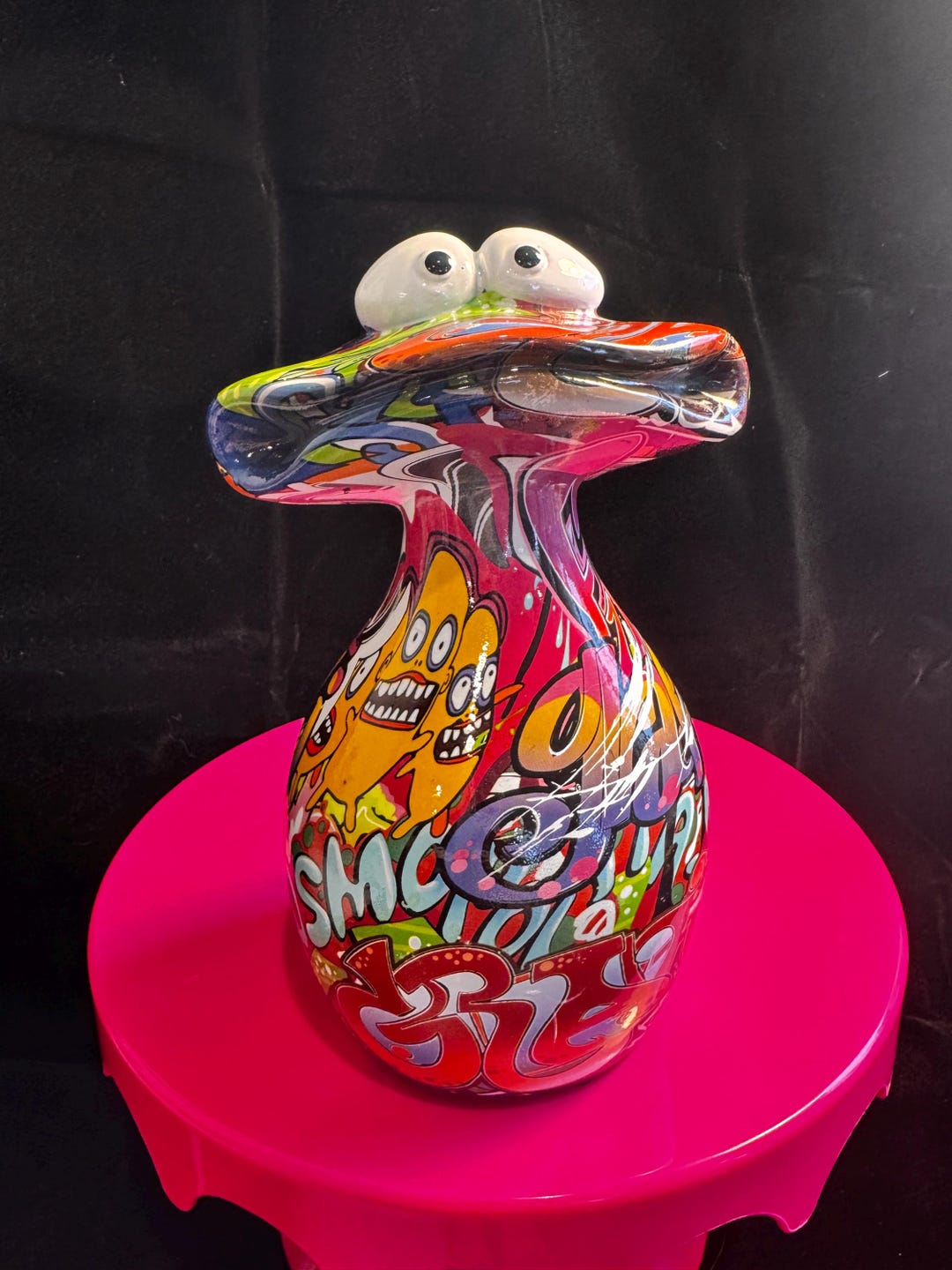 Big Mouthed Frog Graffiti Sculpture Ceramic Handmade - Etsy