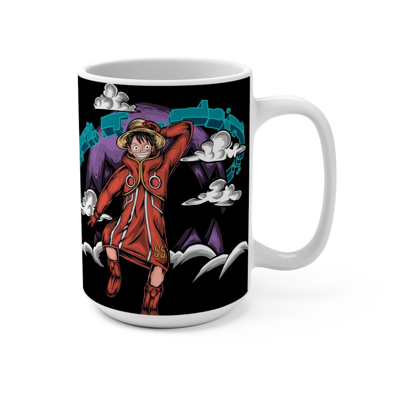 One Piece Anime Monkey D. Luffy Egg Head Island Arc Coffee Mug Gift ...