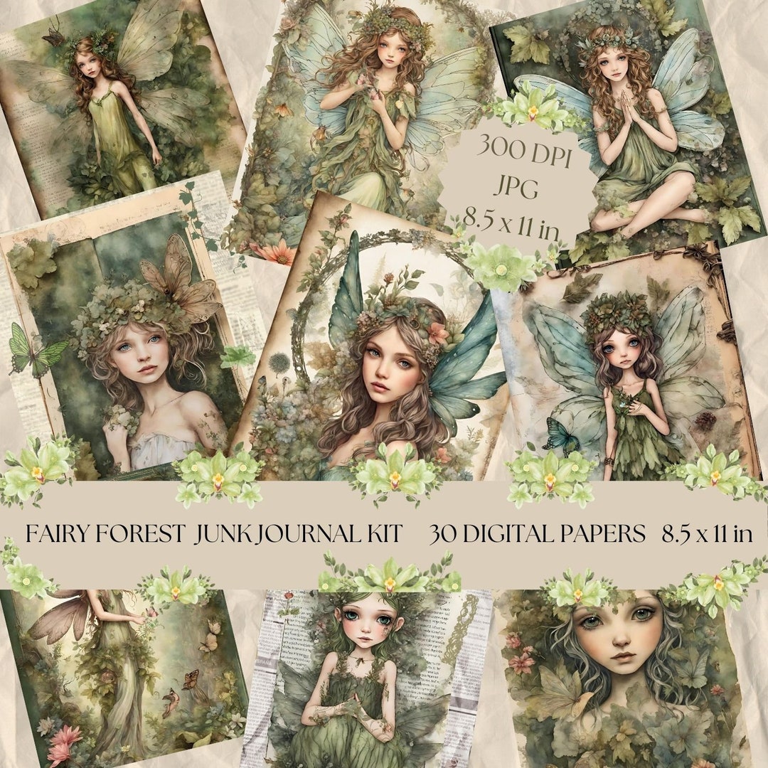 Fairy Forest Junk Journal Printable Papers. Digital Download. Fairy ...