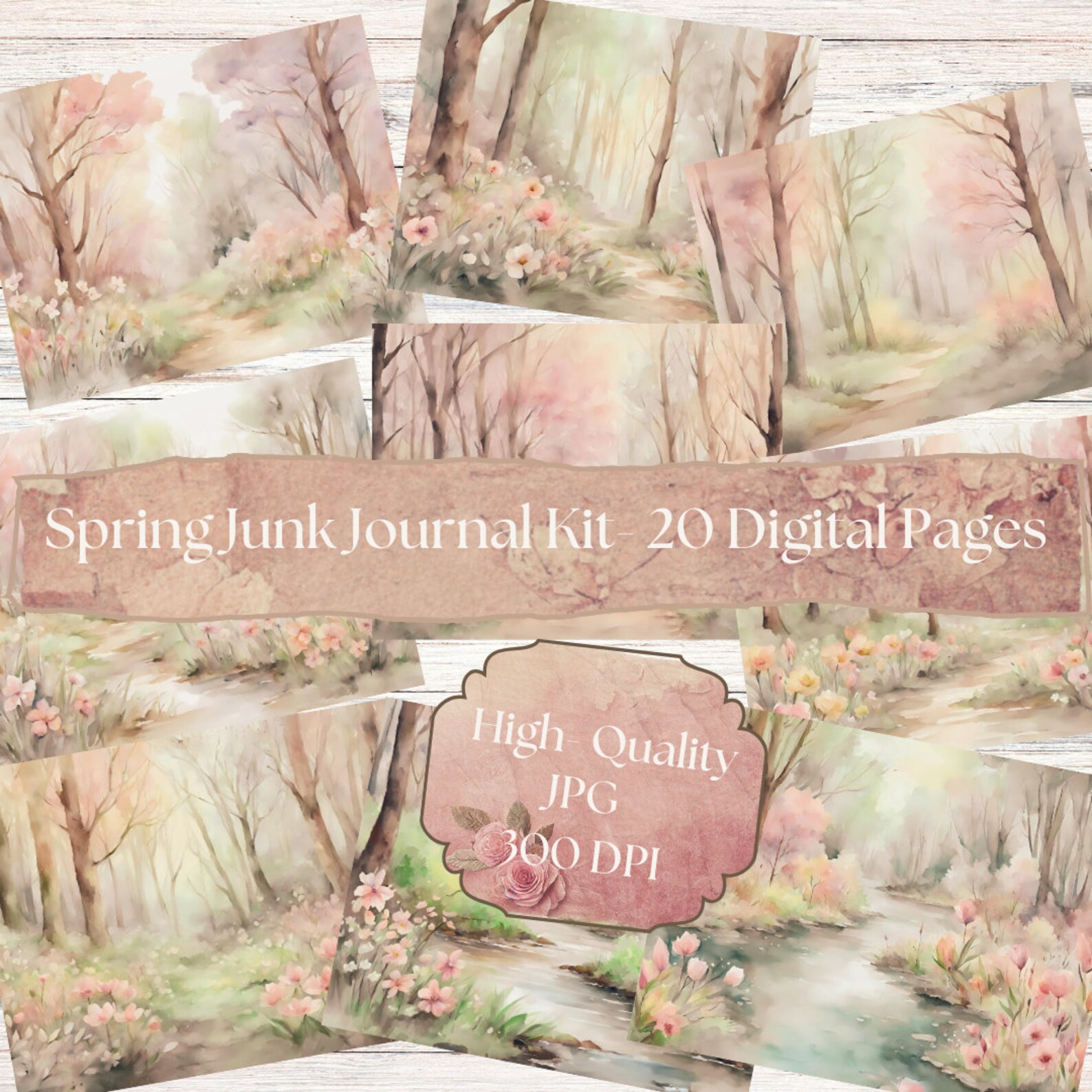 Spring Junk Journal Digital Kit. Spring Forest Digital Junk Journal ...