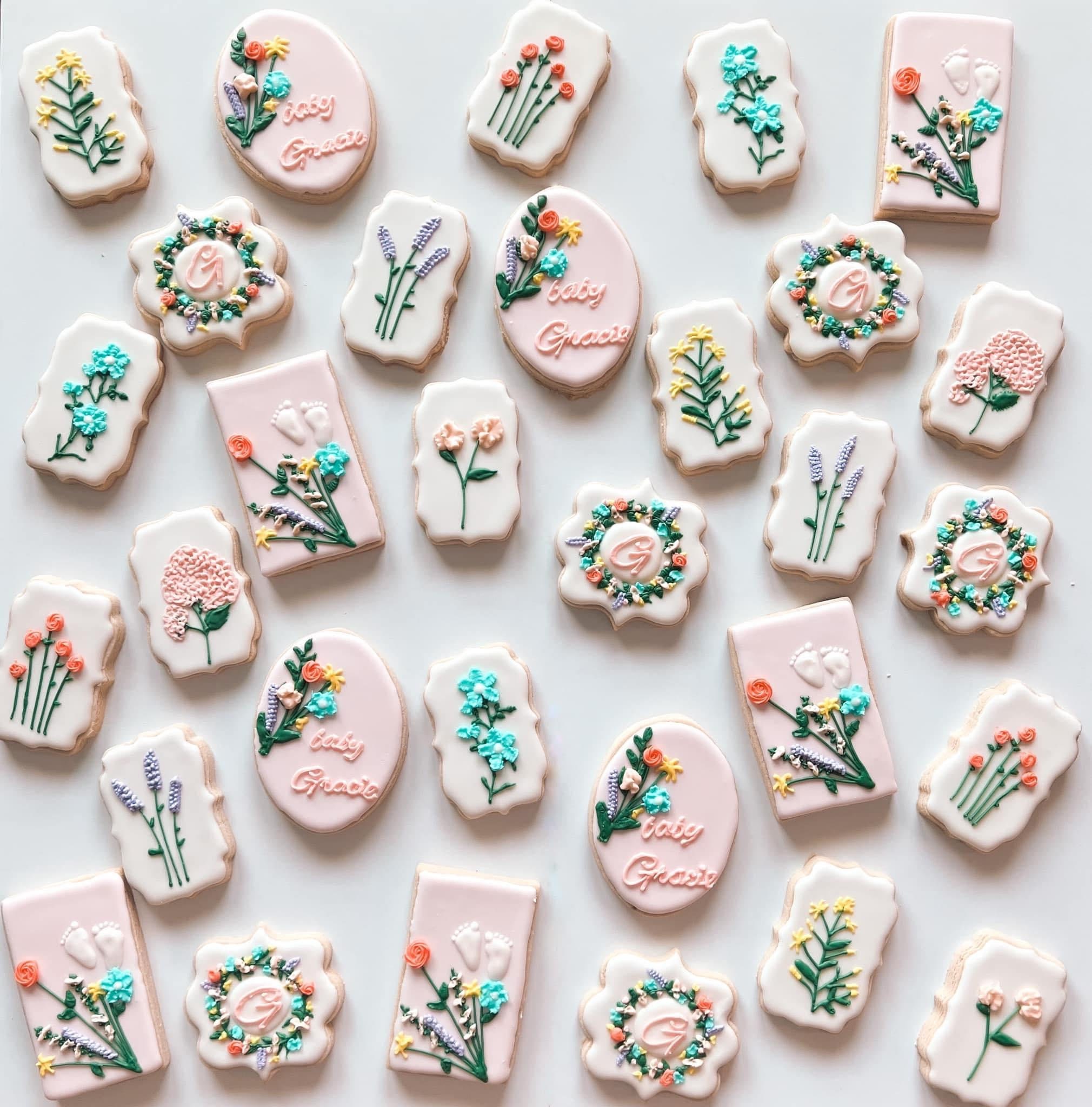 Floral Custom Cookies - Etsy