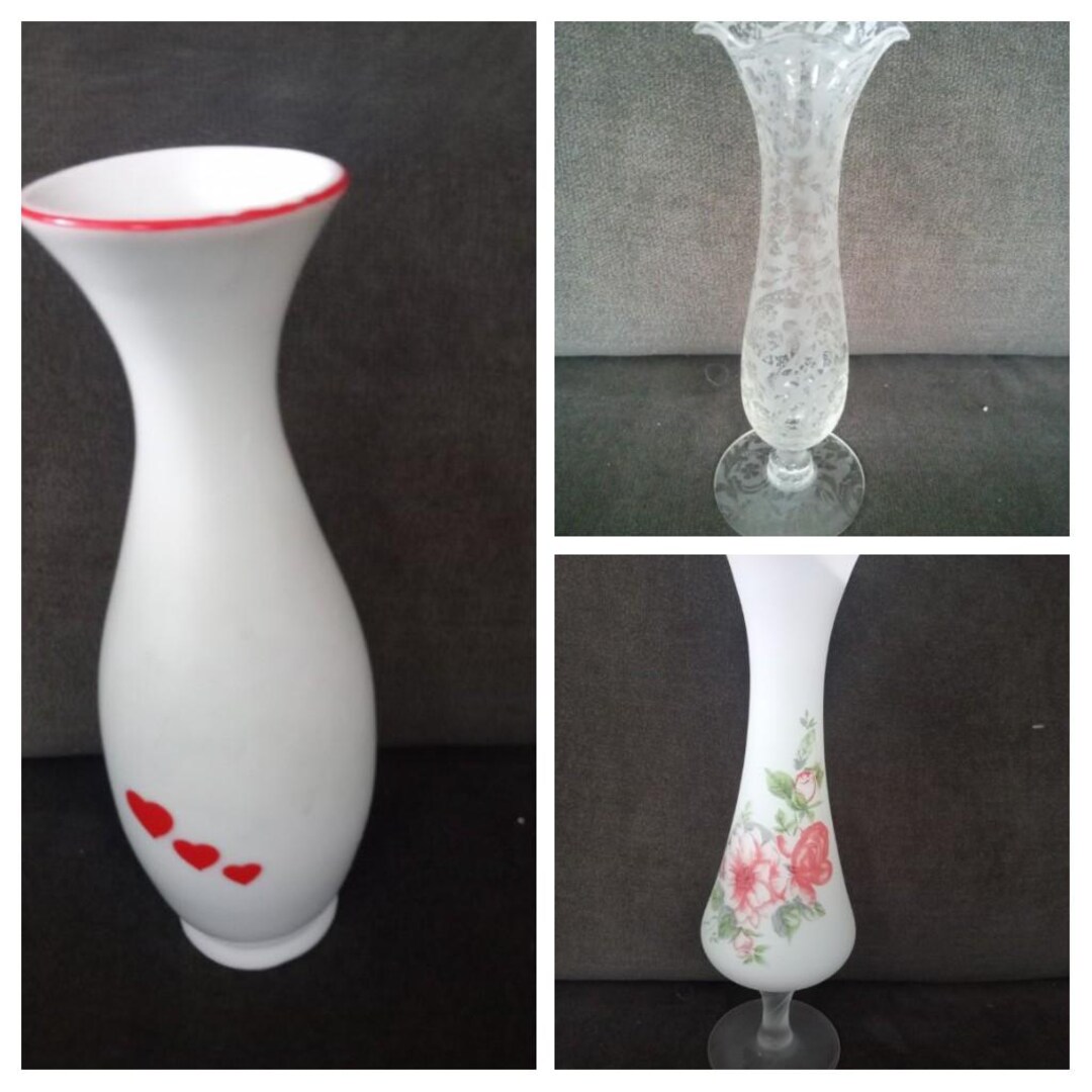 Antique Flower Vases RARE FIND Bundle of 3 Vintage Flower Vases New ...
