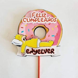The Simpsons Cake Topper Homer Party Birthday Customizable - Etsy