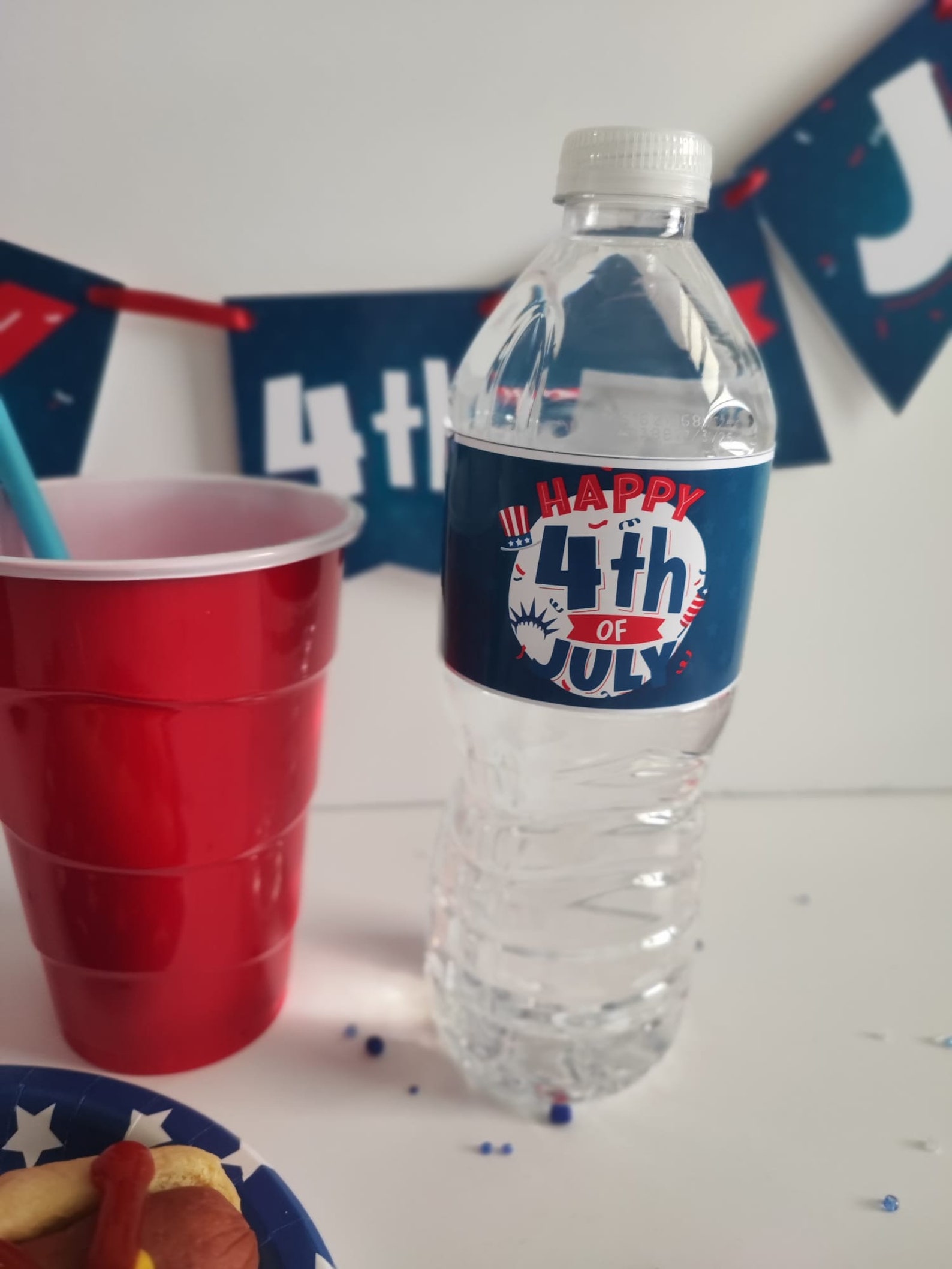 4th of July Printable Pack. Ribbon for Water Bottle or Can, Mini Food ...