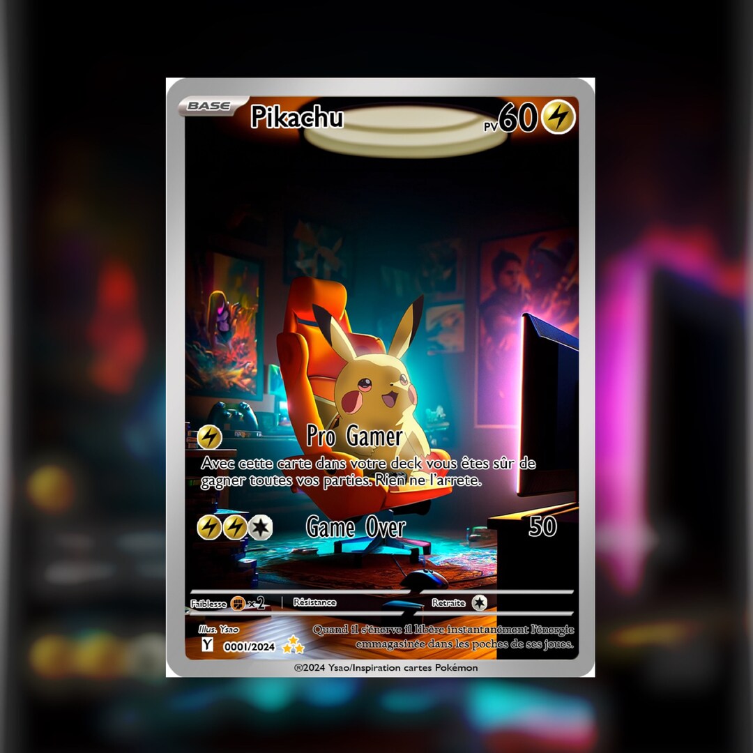 Pikachu Pokémon unofficial Custom Card - Etsy