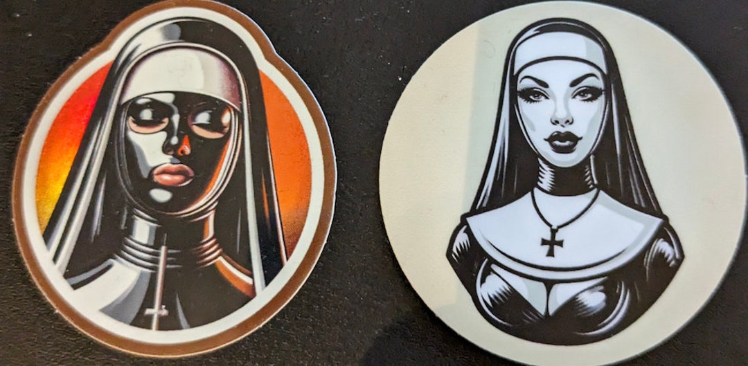 Latex Nun Sticker Pair - Etsy