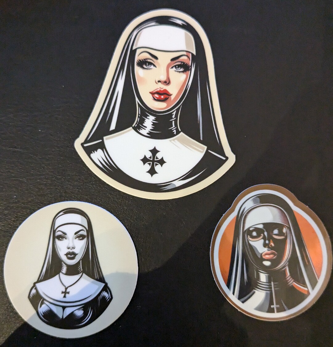 Rubber Nun Sticker Set - Etsy