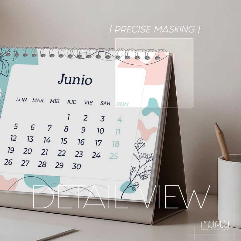 Calendar Mockup DIN A Size Desk Calendar in Boho Style Calendar With ...