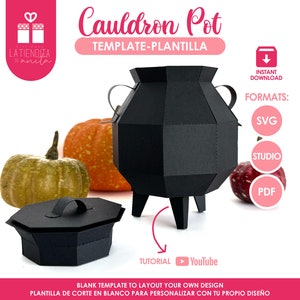 Cauldron Box Template, 3D Pot SVG, Paper Cauldron Box for Silhouette ...