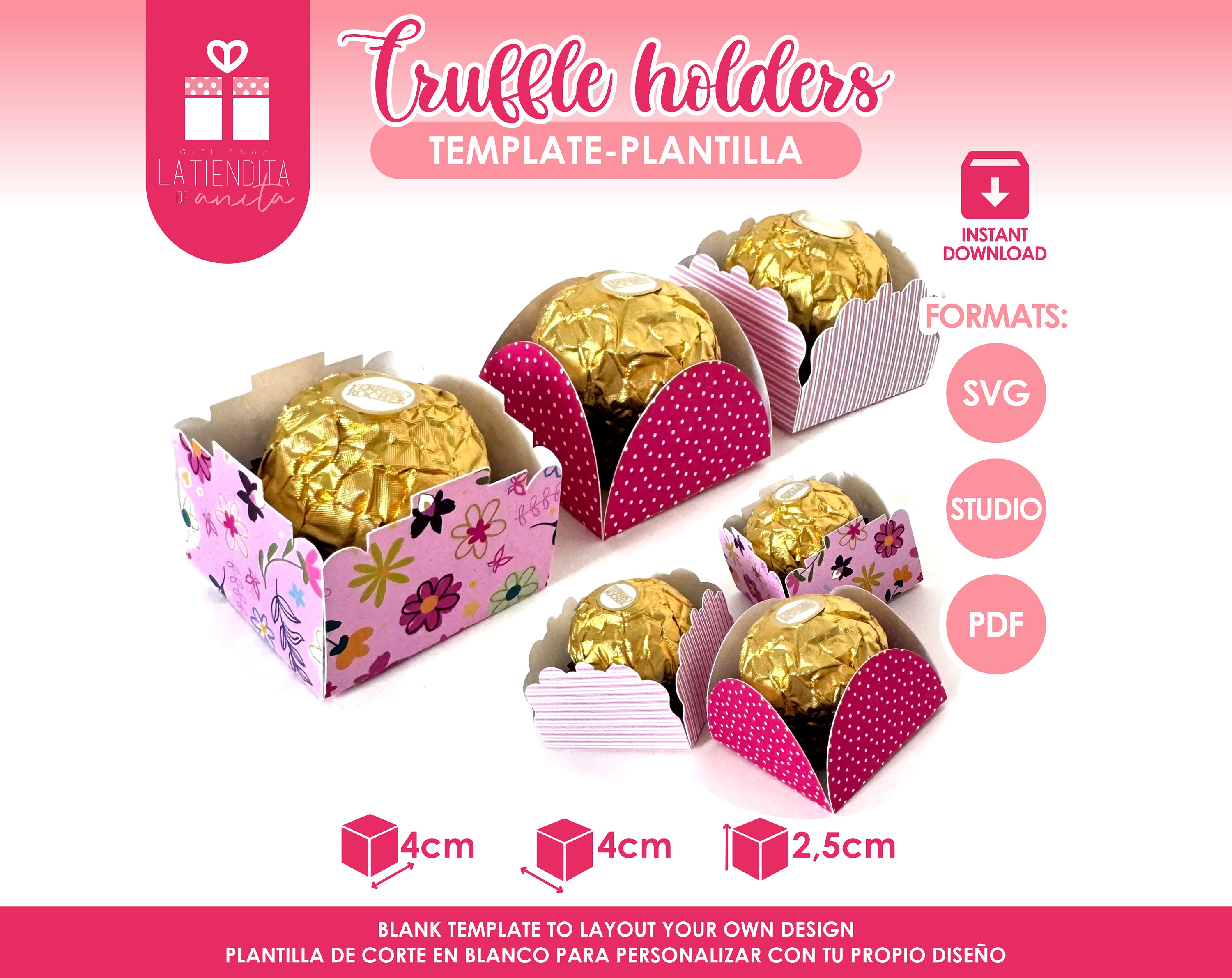 Truffle Holder Template: Candy Bar Decoration (SVG, PDF) - Etsy