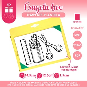 Crayola Box Template, Crayon Coloring Case SVG, Student Gift Ideas ...