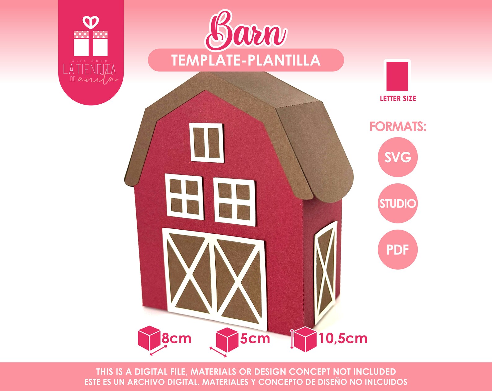 Barn Favor Box Template - Farmhouse Party Decoration - Barnyard ...