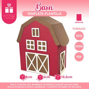 Barn Favor Box Template - Farmhouse Party Decoration - Barnyard ...