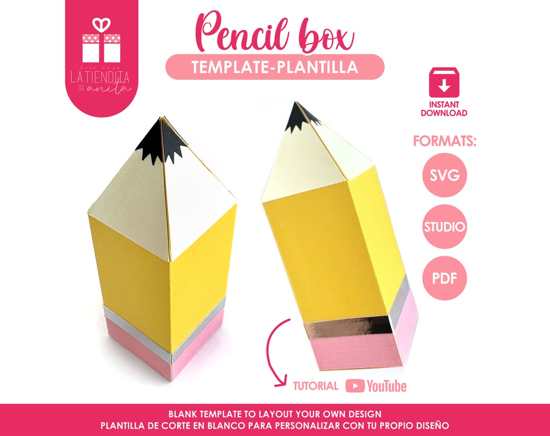 Pencil Box Template, Back to School Gifts for Students, Teacher ...