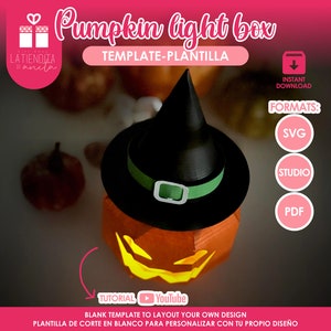 Halloween Light Box Template, 3D Pumpkin Box SVG, Pumpkin Candy Box ...