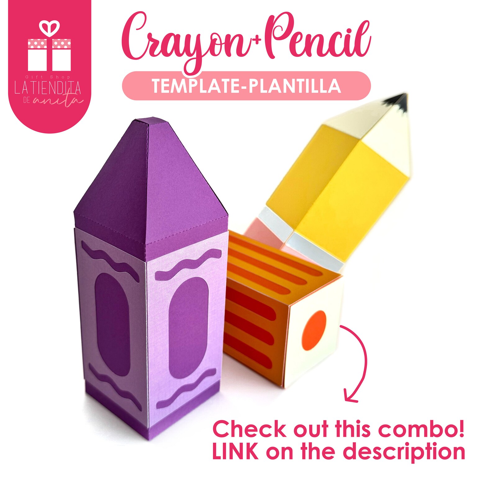 Crayon Favor Box Template, Wax Crayon SVG File for Silhouette and ...