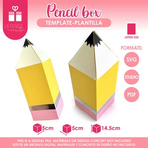 Pencil Box Template, Back to School Gifts for Students, Teacher ...
