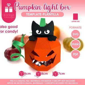 Halloween Light Box Template, 3D Pumpkin Box SVG, Pumpkin Candy Box ...