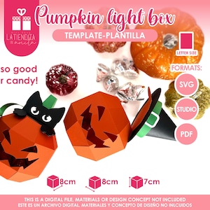Halloween Light Box Template, 3D Pumpkin Box SVG, Pumpkin Candy Box ...