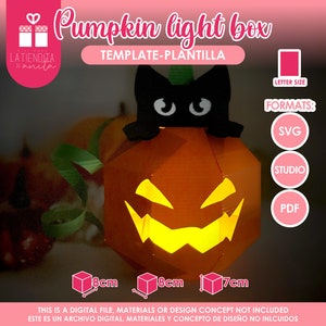 Halloween Light Box Template, 3D Pumpkin Box SVG, Pumpkin Candy Box ...