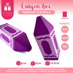 Crayon Favor Box Template, Wax Crayon SVG File for Silhouette and ...