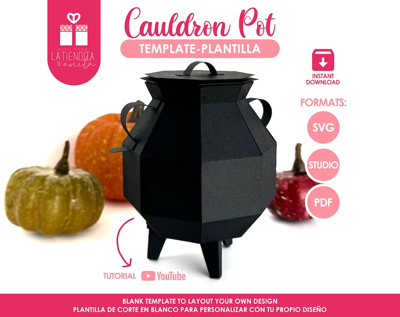3D Cauldron Box Template: SVG, PDF (digital Download) - Etsy