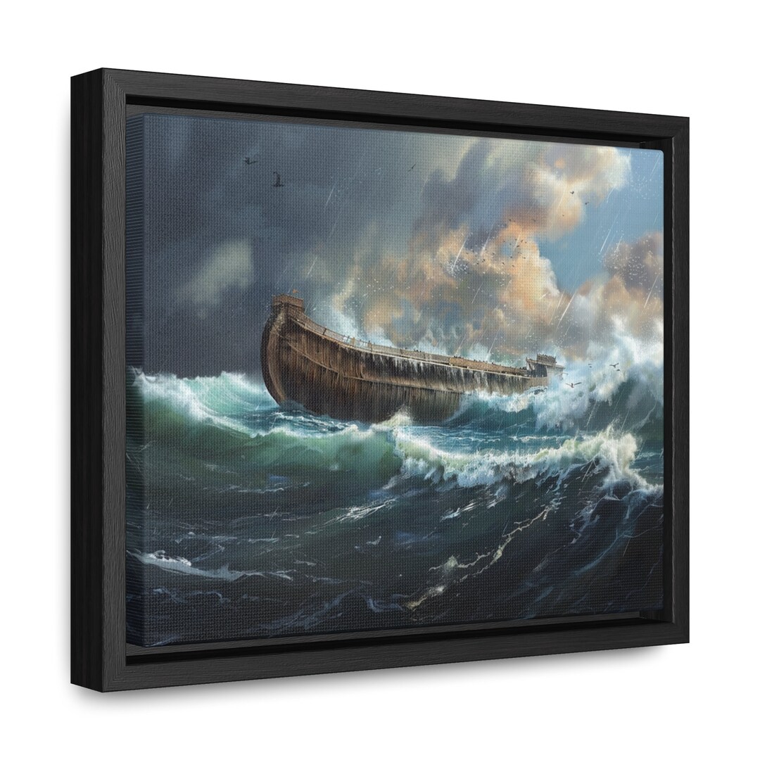 Noah's Ark (wavy), Christian Faith Canvas, Frame Print Art, Biblical ...