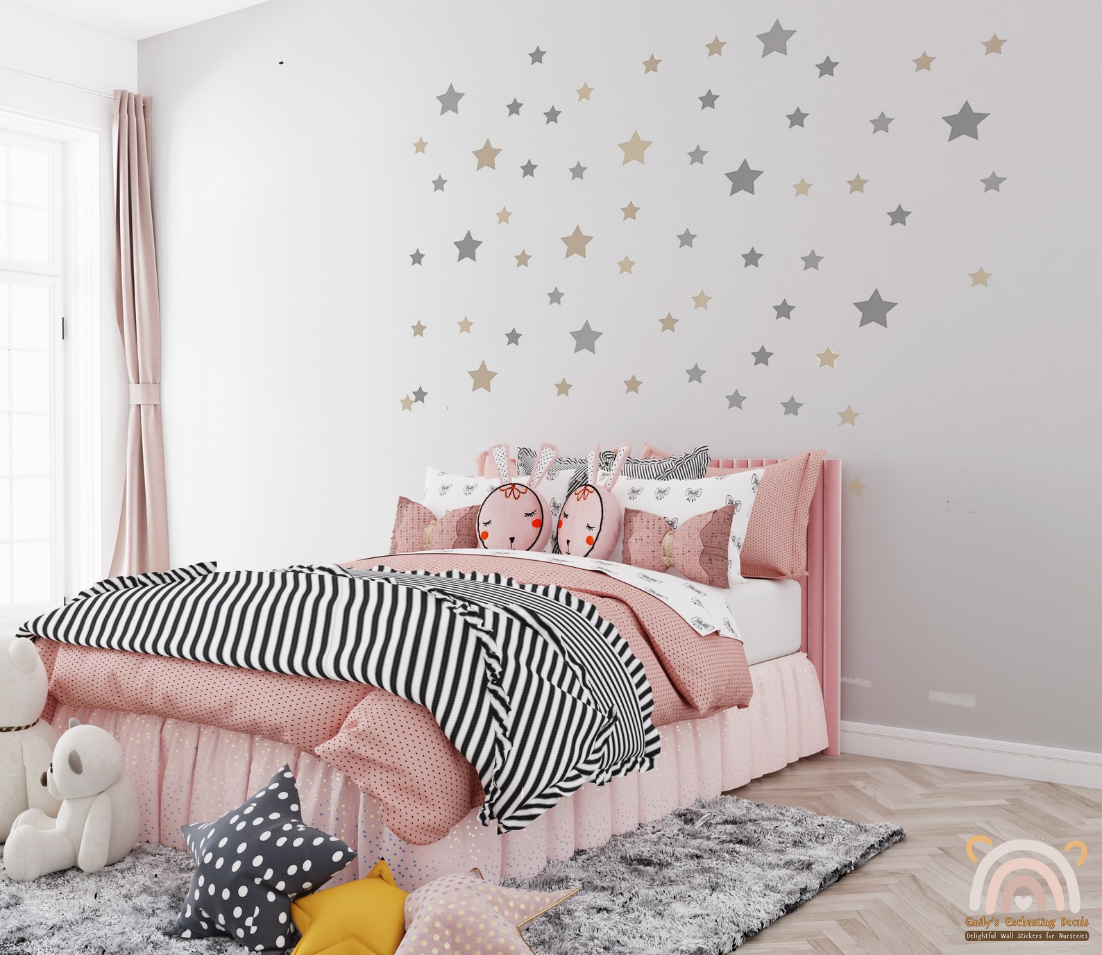 Stars Wall Stickers,cute Boho Stars Wall Sticker,nursery Baby Room,peel ...