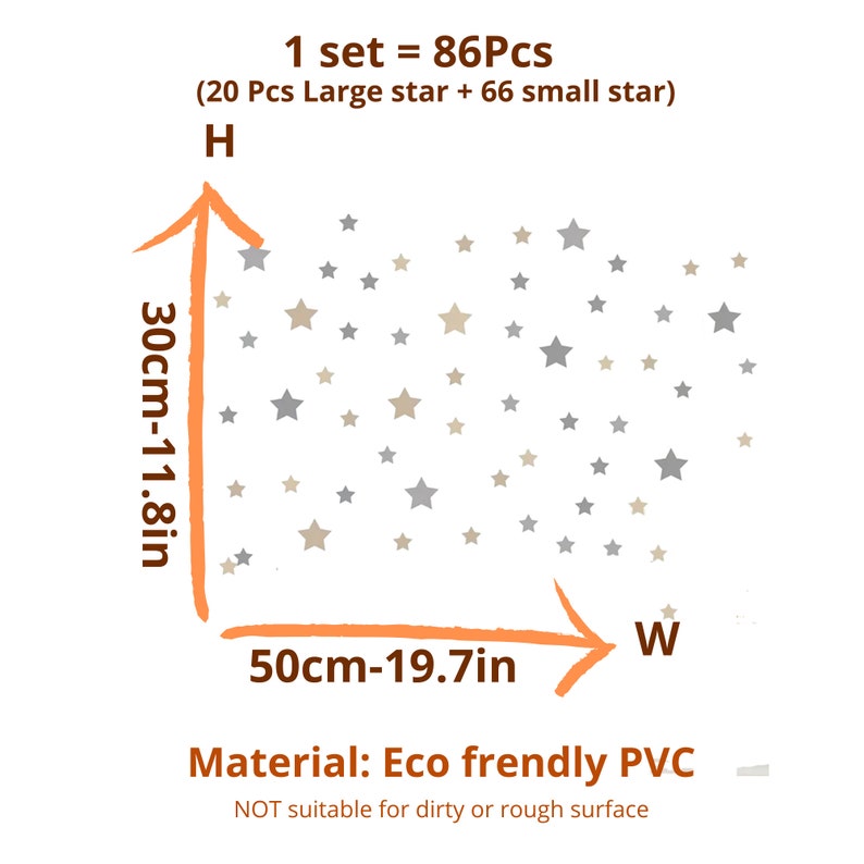 Stars Wall Stickers,cute Boho Stars Wall Sticker,nursery Baby Room,peel ...