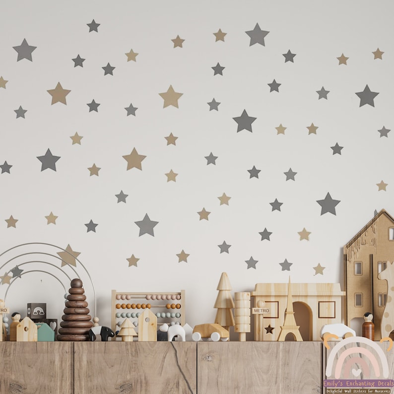 Stars Wall Stickers,cute Boho Stars Wall Sticker,nursery Baby Room,peel ...