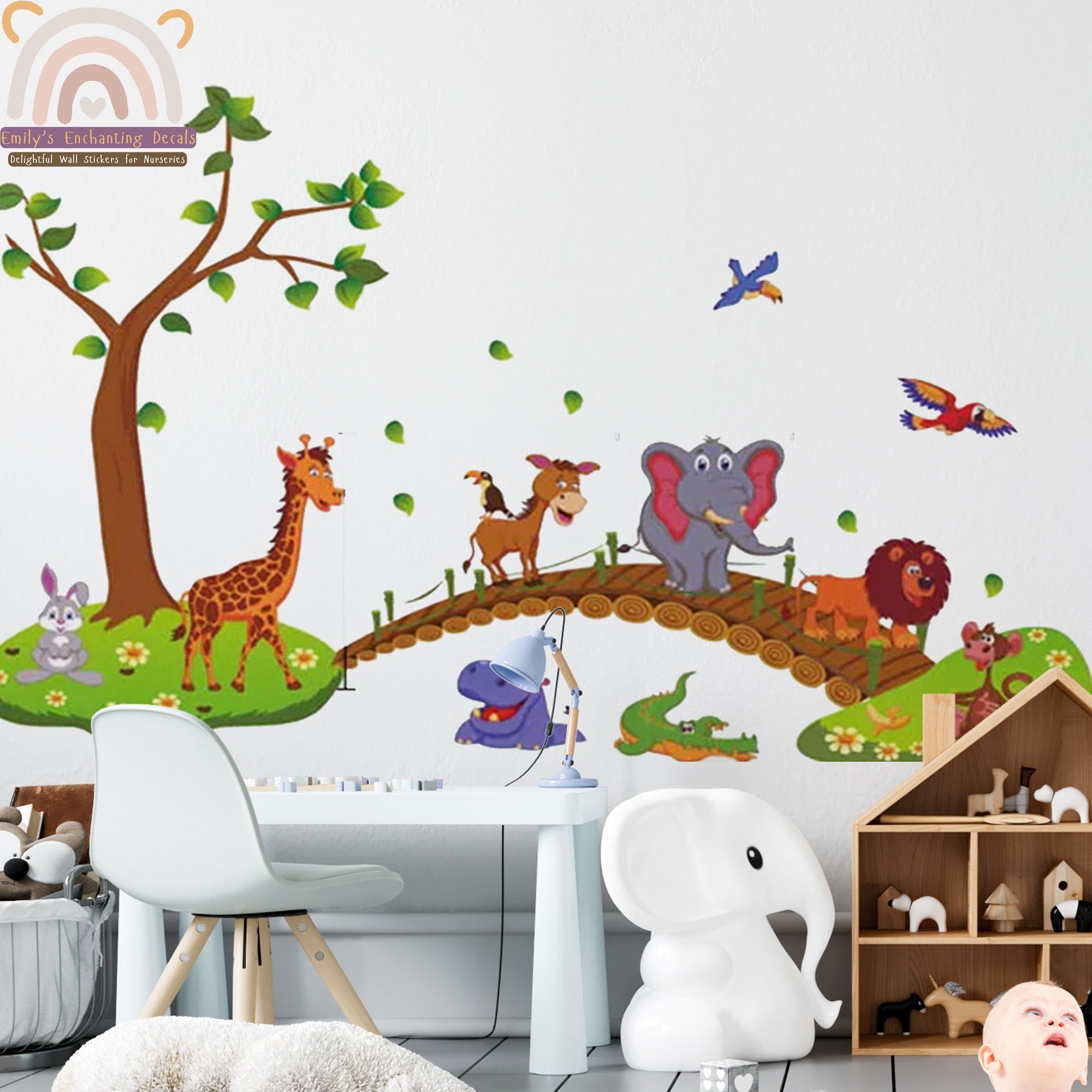 Cartoon Jungle Animals,vinyl Removable,nursery Girls-boys Room,playroom ...