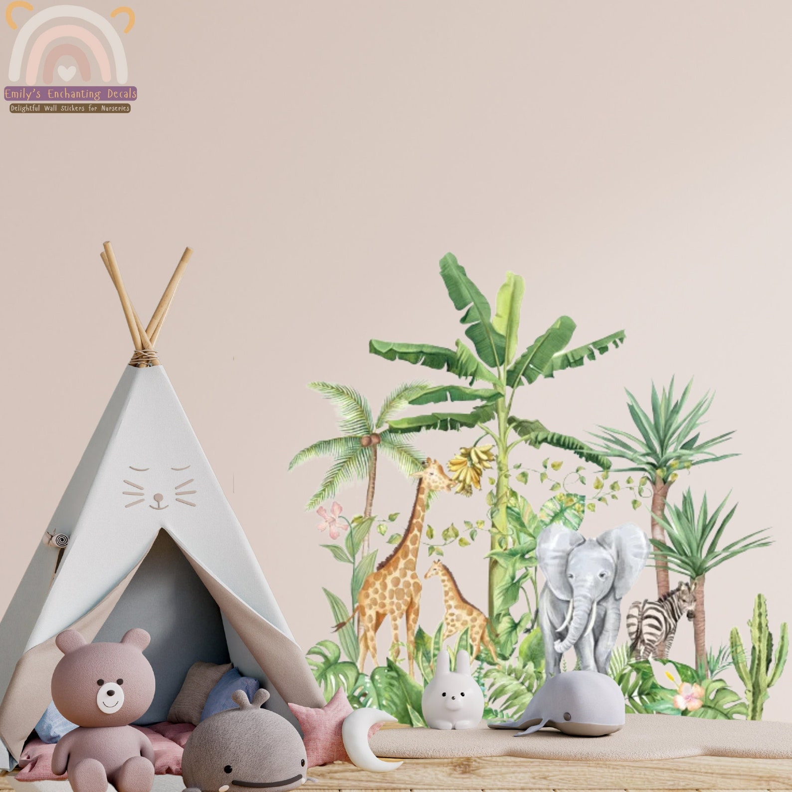 Cartoon Jungle Animals,vinyl Removable,nursery Girls-boys Room,playroom ...