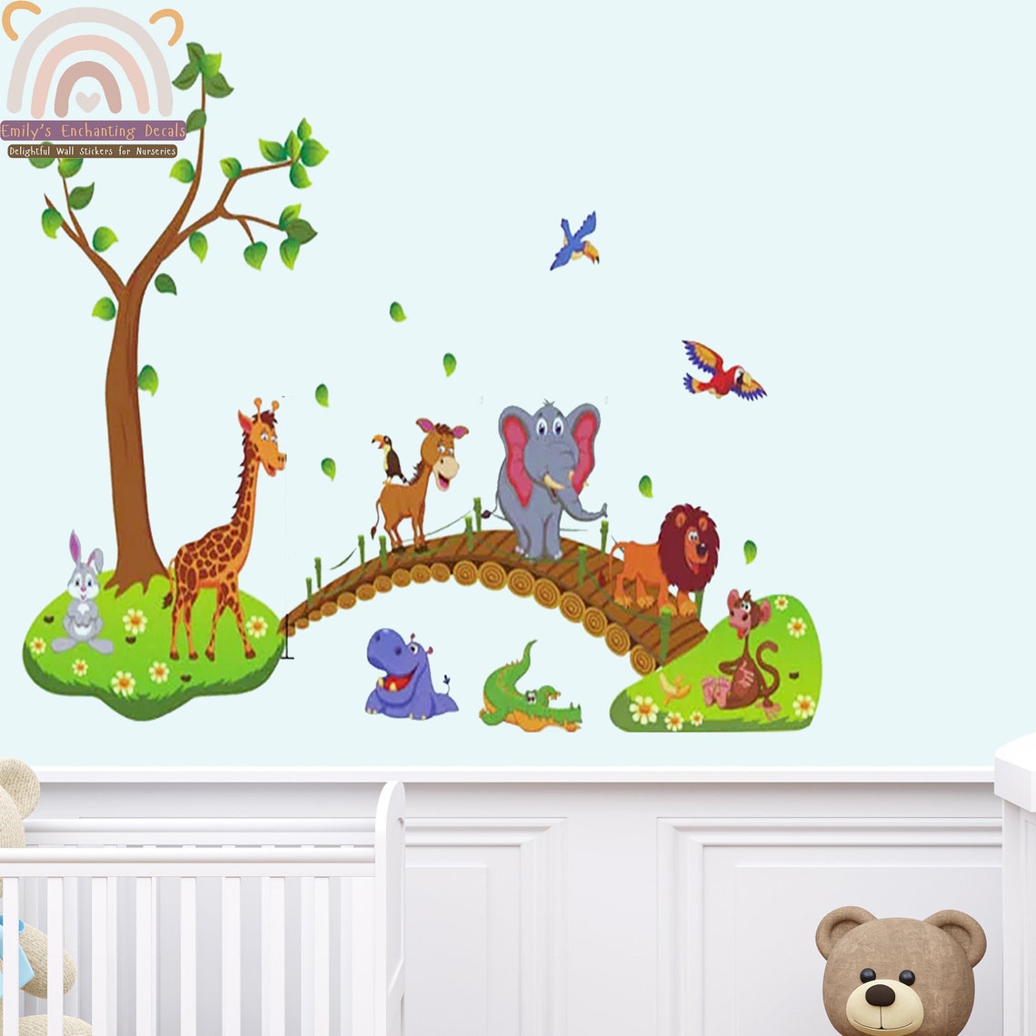 Cartoon Jungle Animals,vinyl Removable,nursery Girls-boys Room,playroom ...