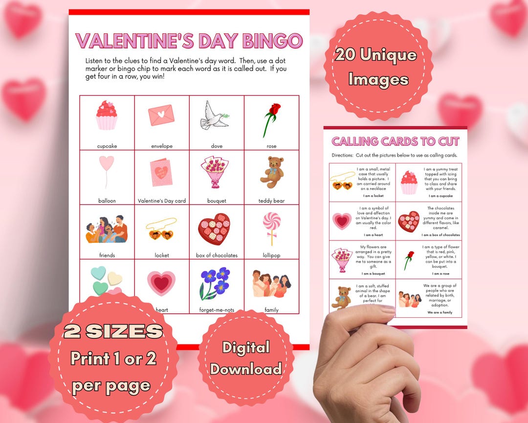 Valentine's Day Bingo | Printable Cards | Galentine Games | Fun Party ...