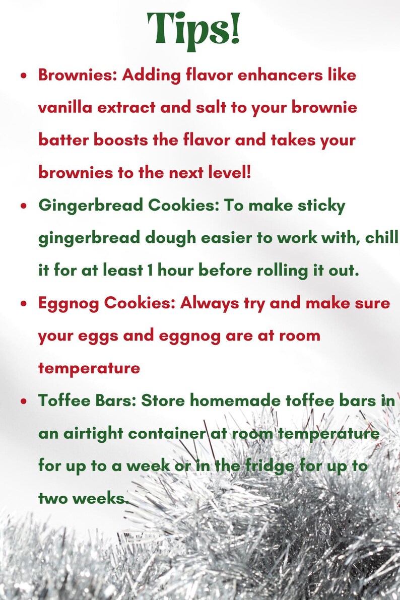 Festive Printable Recipe Card Set for Christmas Baking & Cookie ...