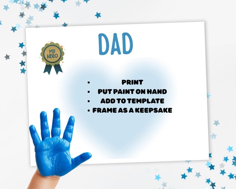 Fathers Day Handprint Craft Printable | Dad Grandpa Handprint Art ...