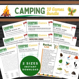 Printable Camping Games for Kids and Adults | Left-right Game | Camping ...