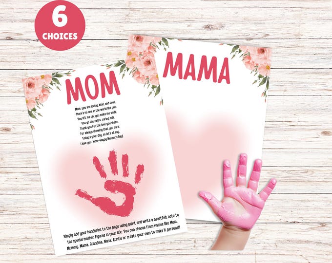 Handprint Flower Mothers Day Craft, DIY Preschool Toddler Craft ...