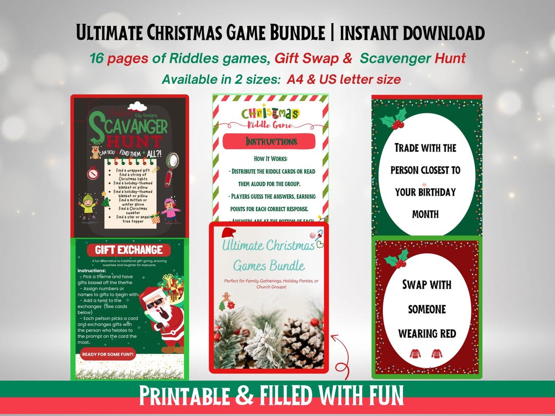 Christmas Scavenger Hunt for Kids | Printable Team Building Games ...