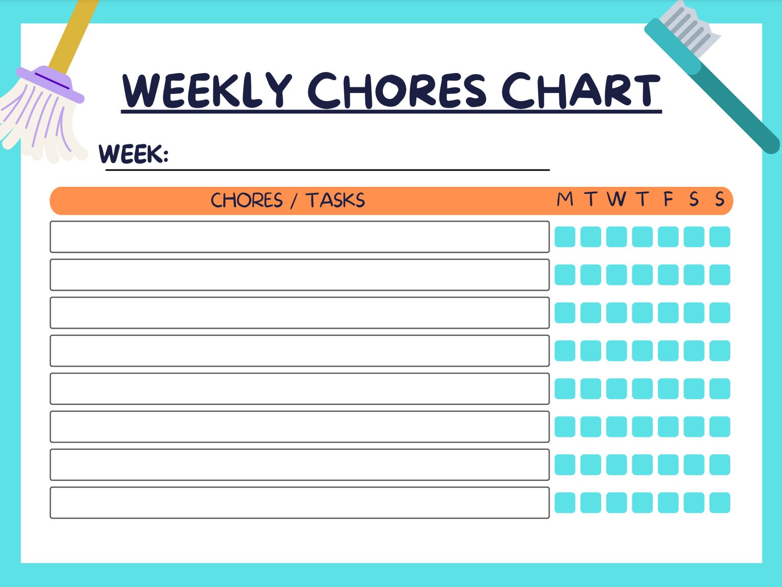 Printable Kids Chore Chart Pack - Etsy