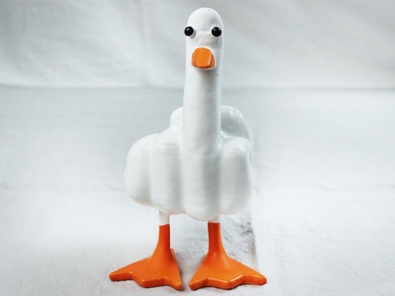 Middle Finger Duck Resin Statue Duck You Spoof Desktop Decoration - Etsy