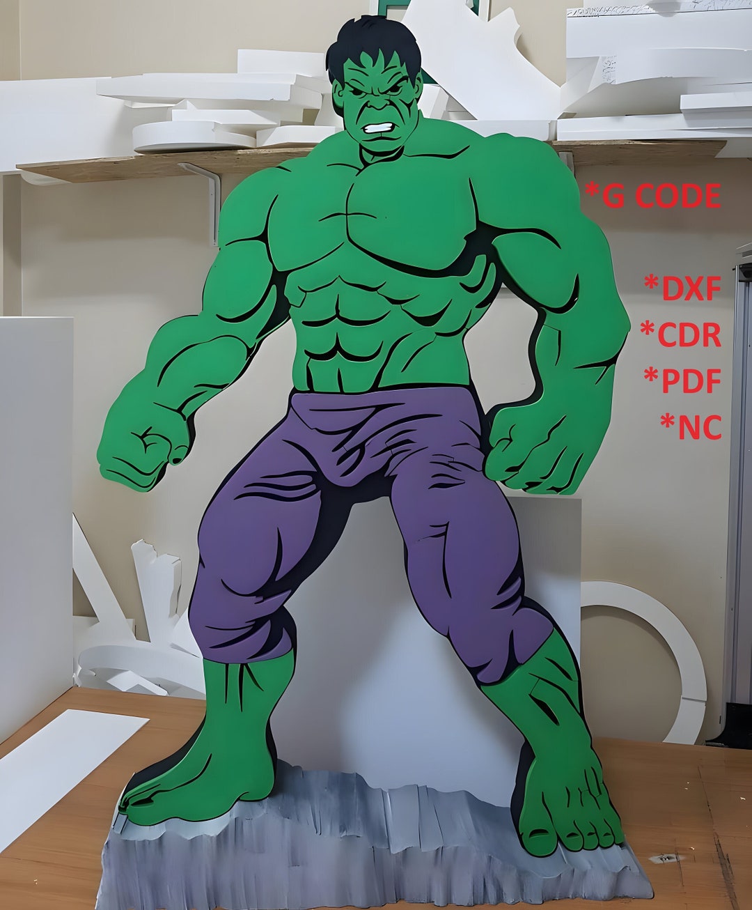 60 Inches Hulk Shaped Schematic for 2D, Wire Cut on Styrofoam DIY CNC G ...
