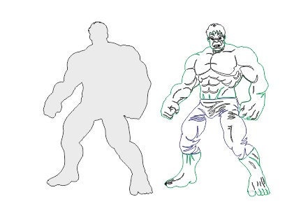 60 Inches Hulk Shaped Schematic for 2D, Wire Cut on Styrofoam DIY CNC G ...