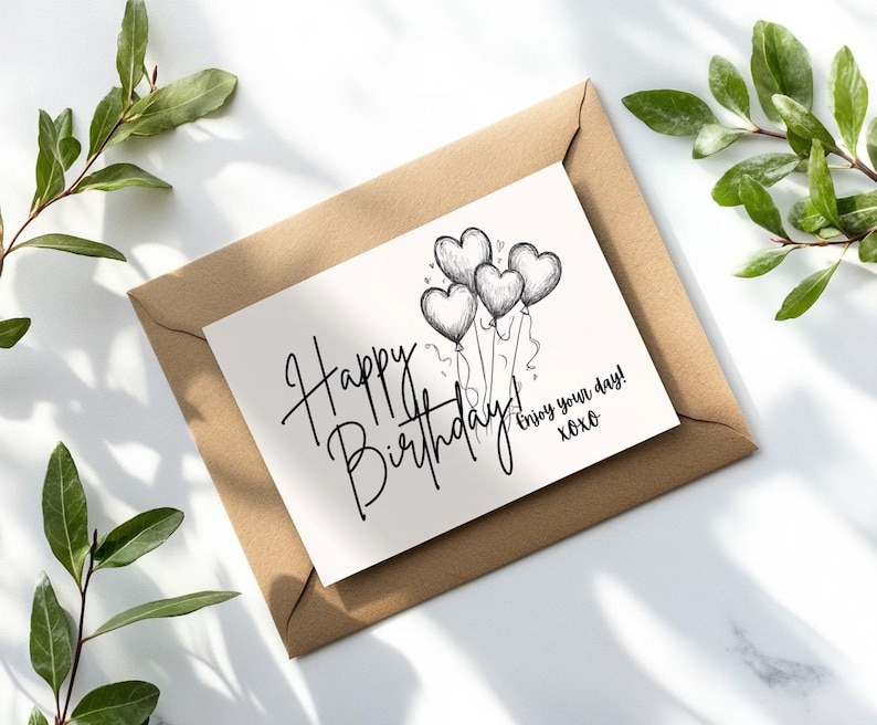 Simple Birthday Greeting Card and Party Welcome Sign Printable DIY ...