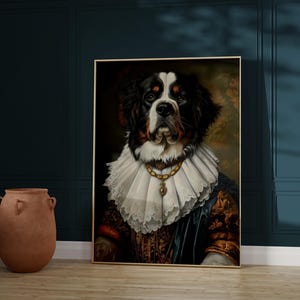 Noble Dog Portrait - Regal Bernese Mountain Dog Art - High-quality Art ...