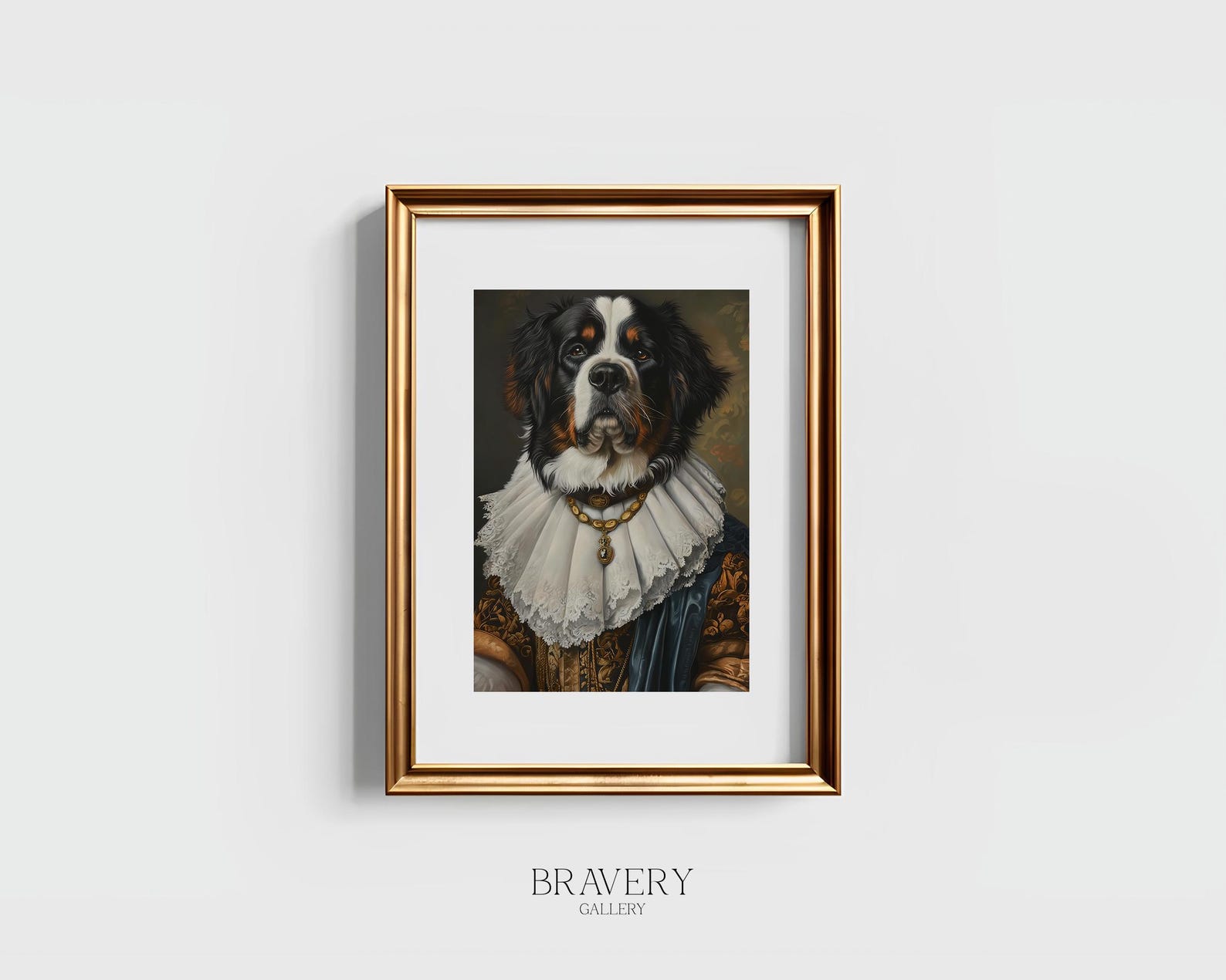 Noble Dog Portrait - Regal Bernese Mountain Dog Art - High-quality Art ...