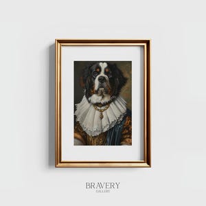 Noble Dog Portrait - Regal Bernese Mountain Dog Art - High-quality Art ...