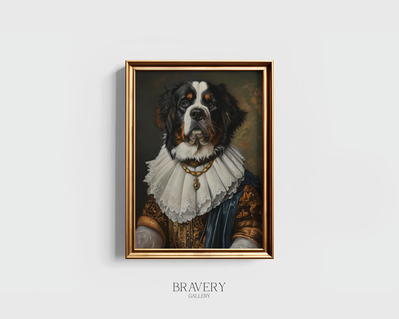 Noble Dog Portrait - Regal Bernese Mountain Dog Art - High-quality Art ...