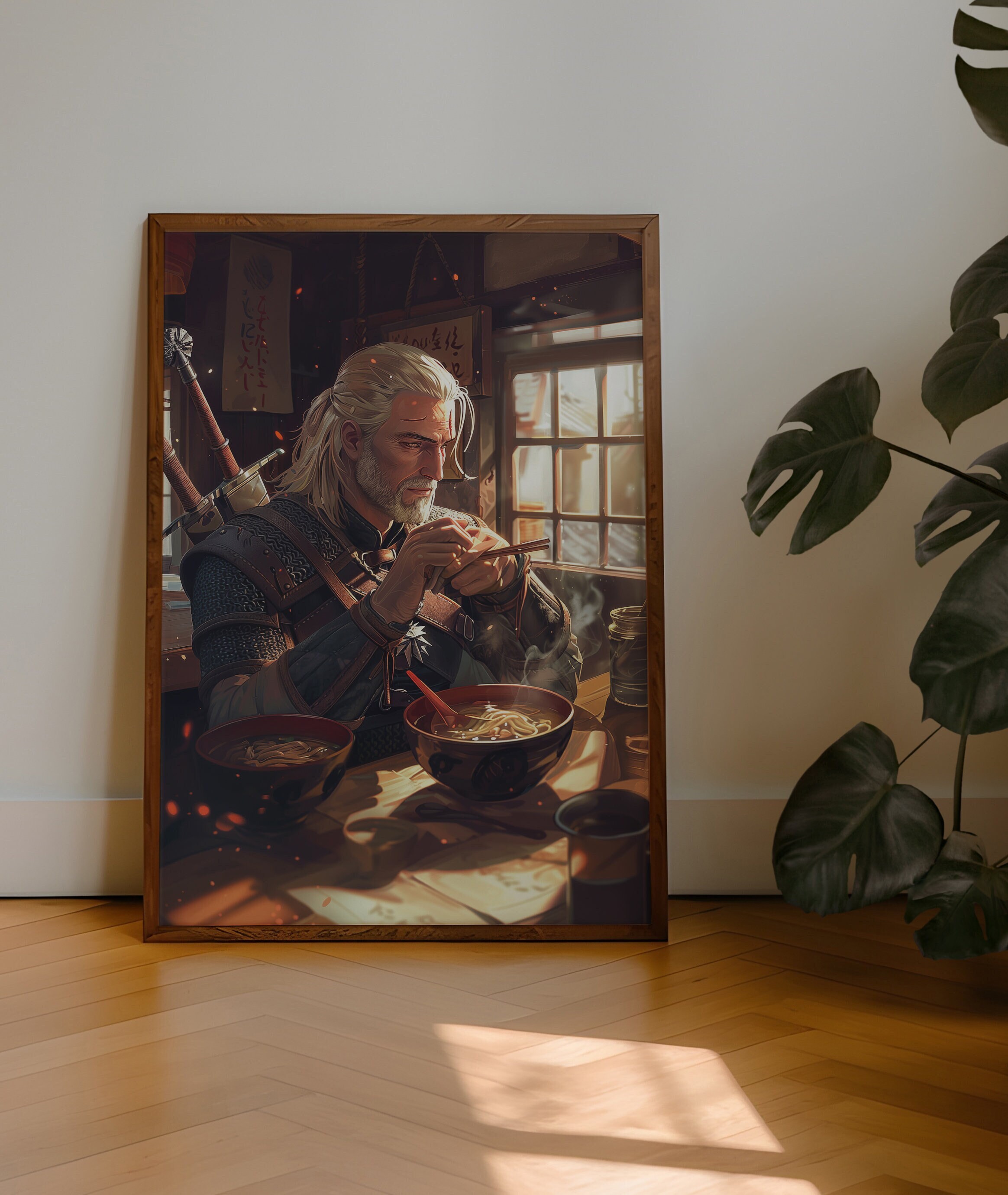 The Witcher Poster, Geralt of Rivia Art, Gamer Bedroom Decor, Ramen ...